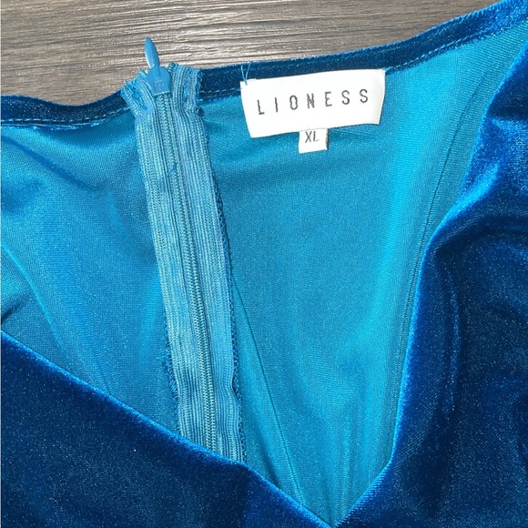 Dresses | Electric Blue Midi Dress Velvet Material Purchased From Asos ...